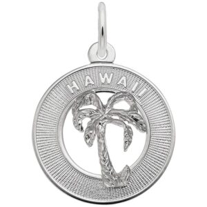 rembrandt charms hawaii palm tree charm, sterling silver