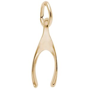 rembrandt charms wishbone charm, gold plated silver