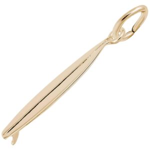 rembrandt charms surfboard charm, gold plated silver