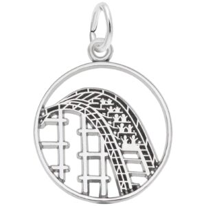 rembrandt charms roller coaster charm, sterling silver