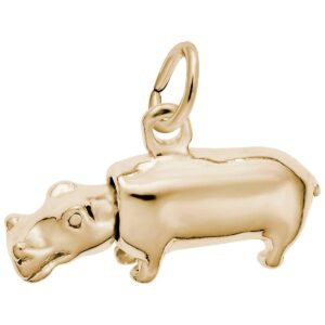 rembrandt charms hippo charm, 10k yellow gold