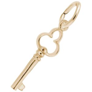 rembrandt charms key charm, gold plated silver