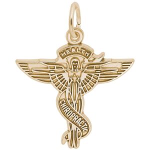 rembrandt charms chiropractor charm, 14k yellow gold