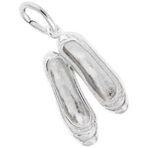 rembrandt charms ballet shoes charm, sterling silver