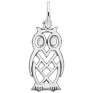 rembrandt charms owl charm, sterling silver