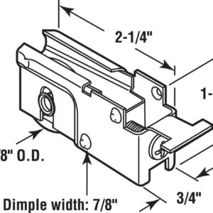 Prime-Line D 1523 1-1/8 In. Steel Ball Bearing Sliding Glass Door Roller Assembly (Single Pack)