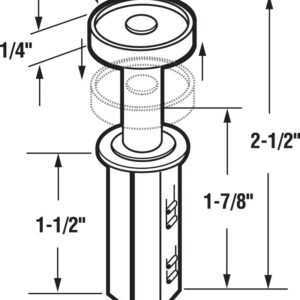 Prime-Line N 6544 Spring-Loaded Bi-Fold Door Top Guide Wheel (2 Pack)