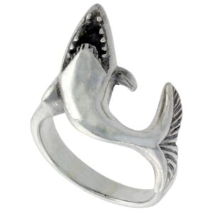 sterling silver shark ring 1/4 inch size 7