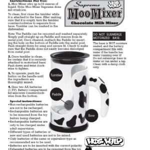 Hog Wild Moo Mixer Supreme Chocolate Milk Mixing Cup - Automatically Mixes Powder and Syrup - Stir and Drink in 1 Glass -16 oz