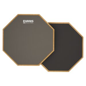 evans realfeel - drum practice pad - drum pad - drummer practice pad - gum rubber & neoprene, 2 sided, 12 inch