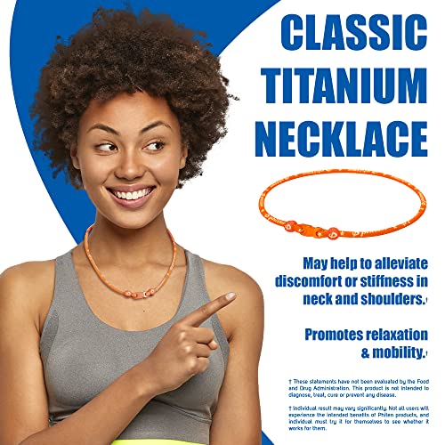 Phiten Titanium Classic Necklace - Sports Necklace with Aqua-Titanium Technology for Neck and Shoulder Tension - Elastomer Core with Micro Titanium Spheres - Black, 22 Inch