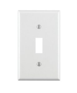 leviton 88001 1-gang toggle switch wallplate, standard size, thermoset, device mount, white, 1 pack