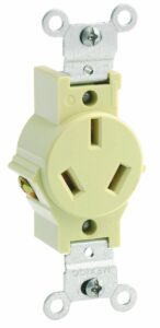 leviton 5032-i 20 amp, 125/250 volt, narrow body single receptacl, pack of 1, ivory