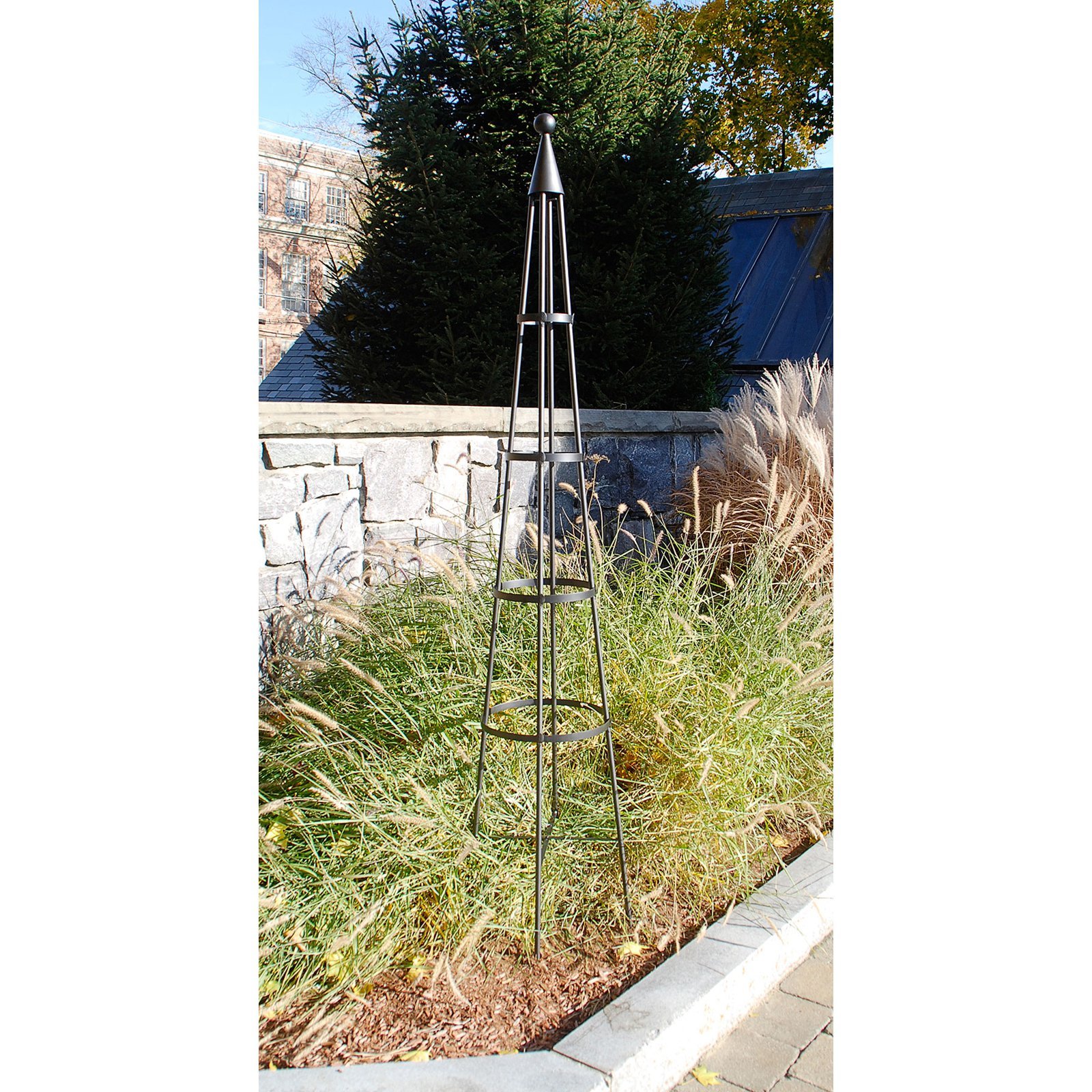 Achla Designs OBL-01, 61-in Wrought Iron Garden Obelisk Trellis, Small, Graphite