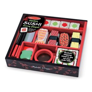 Melissa & Doug Sushi Slicing Play Food Set - Pretend Play Kitchen Toys, Wooden Sushi Food For Play, Pretend Sushi For Kids Ages 3+