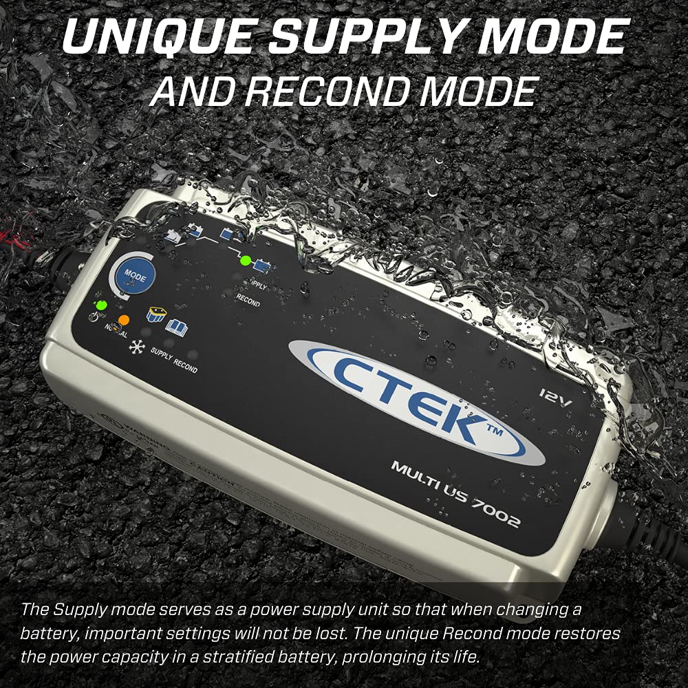 CTEK (56-353) MULTI US 7002 12-Volt Battery Charger,Black