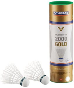 victor nylon shuttlecock shuttle 2000 6per can, white/green