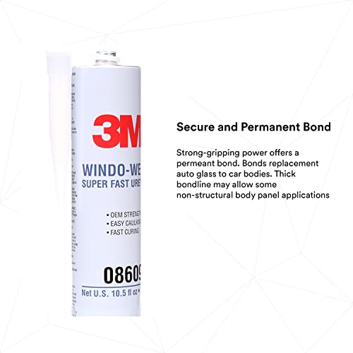 3M 08609 Window-Weld Super Fast Urethane Black Cartridge - 10.5 fl oz.