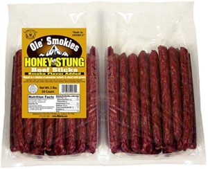 buffalo bills 2 lbs honey stung 6" ole' smokies saddlebag (50 beef sticks per saddlebag)