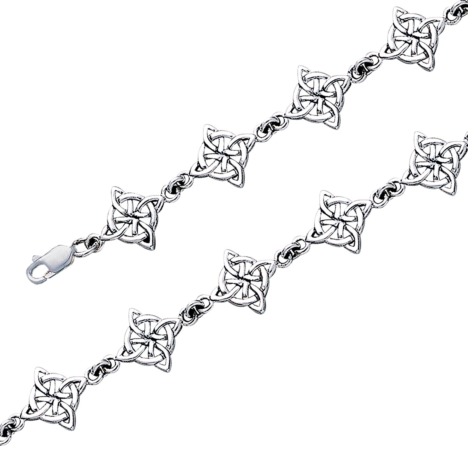 North Star Celtic Knot Sterling Silver Link Bracelet, 7"