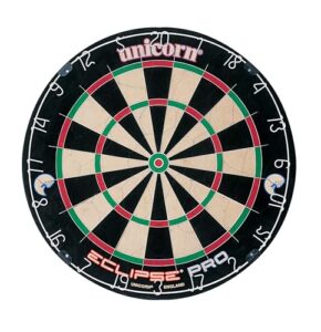 unicorn eclipse pro championship edition bristle dartboard - pdc endorsed, ultra-slim 30% thinner wire - staple-free bullseye - premium self-healing sisal - high-visibility rotatable number ring