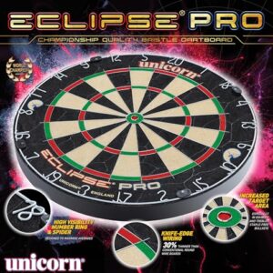 Unicorn Eclipse Pro Championship Edition Bristle Dartboard - PDC Endorsed, Ultra-Slim 30% Thinner Wire - Staple-Free Bullseye - Premium Self-Healing Sisal - High-Visibility Rotatable Number Ring