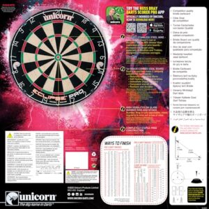 Unicorn Eclipse Pro Championship Edition Bristle Dartboard - PDC Endorsed, Ultra-Slim 30% Thinner Wire - Staple-Free Bullseye - Premium Self-Healing Sisal - High-Visibility Rotatable Number Ring