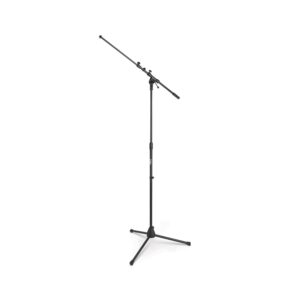 on-stage ms7701tb telescoping euro boom mic stand (setup for vocal and instrument microphones, adjustable height, angle, and length, portable, folding, tripod base, 5/8″-27 threading, steel, black)