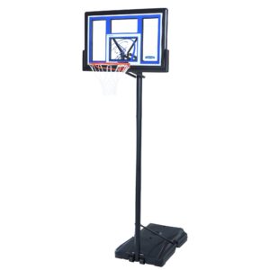 lifetime 1479 courtside height-adjustable portable basketball system with 48-inch shatter guard fusion backboard