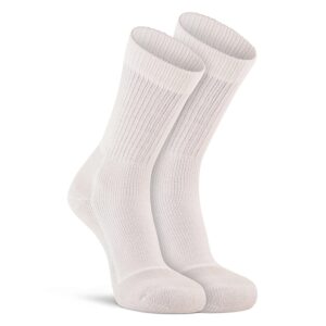 fox river tall size wick dry athletic heavyweight sport crew socks (2 pair pack), white, large