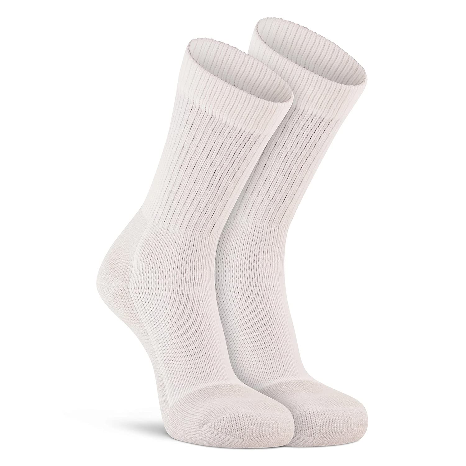 Fox River Tall Size Wick Dry Athletic Heavyweight Sport Crew Socks (2 Pair Pack), White, Large