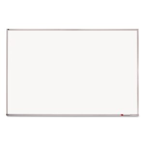 quartet magnetic dry erase white board, 8' x 4' whiteboard, porcelain surface will not stain or ghost, silver aluminum frame (ppa408)