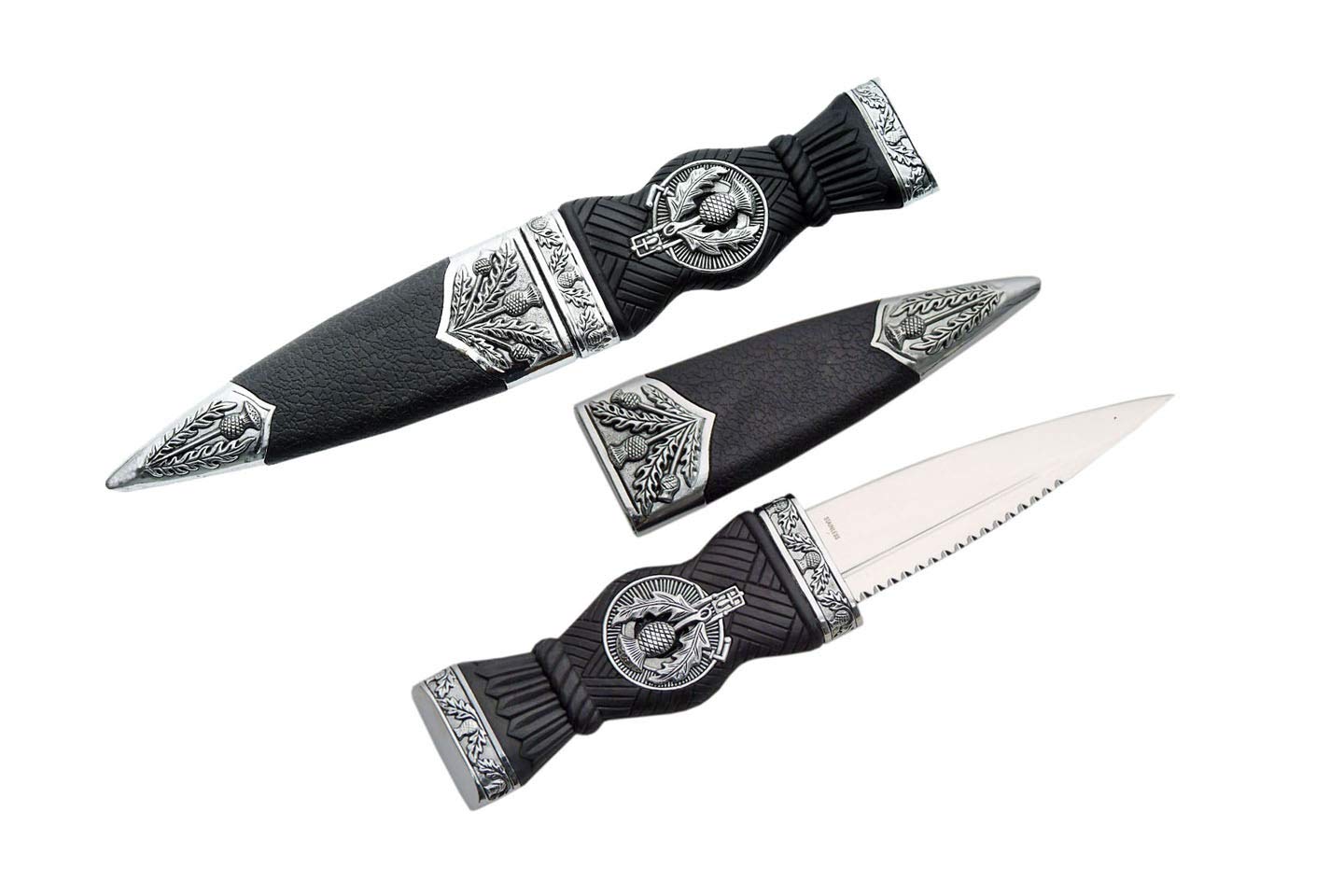 SZCO Supplies 7.25" Small Sgian Dubh Scottish Dirk Knife, Black