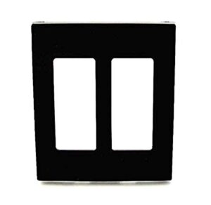 leviton 80309-se 2-gang decora plus screwless wall plate - black