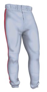 easton youth pro pipepant, white/red, small