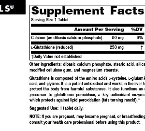 Source Naturals Glutathione, Supplement for Liver Support, 250mg - 60 Tablets