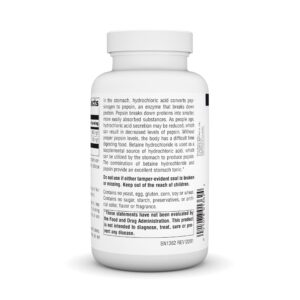 Source Naturals - Betaine HCl Hydrochloric Acid Source 650 mg. - 180 Tablets