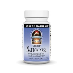 source naturals nsk-sd nattokinase, systemic enzyme for healthy circulation*, 50 mg - 60 softgels