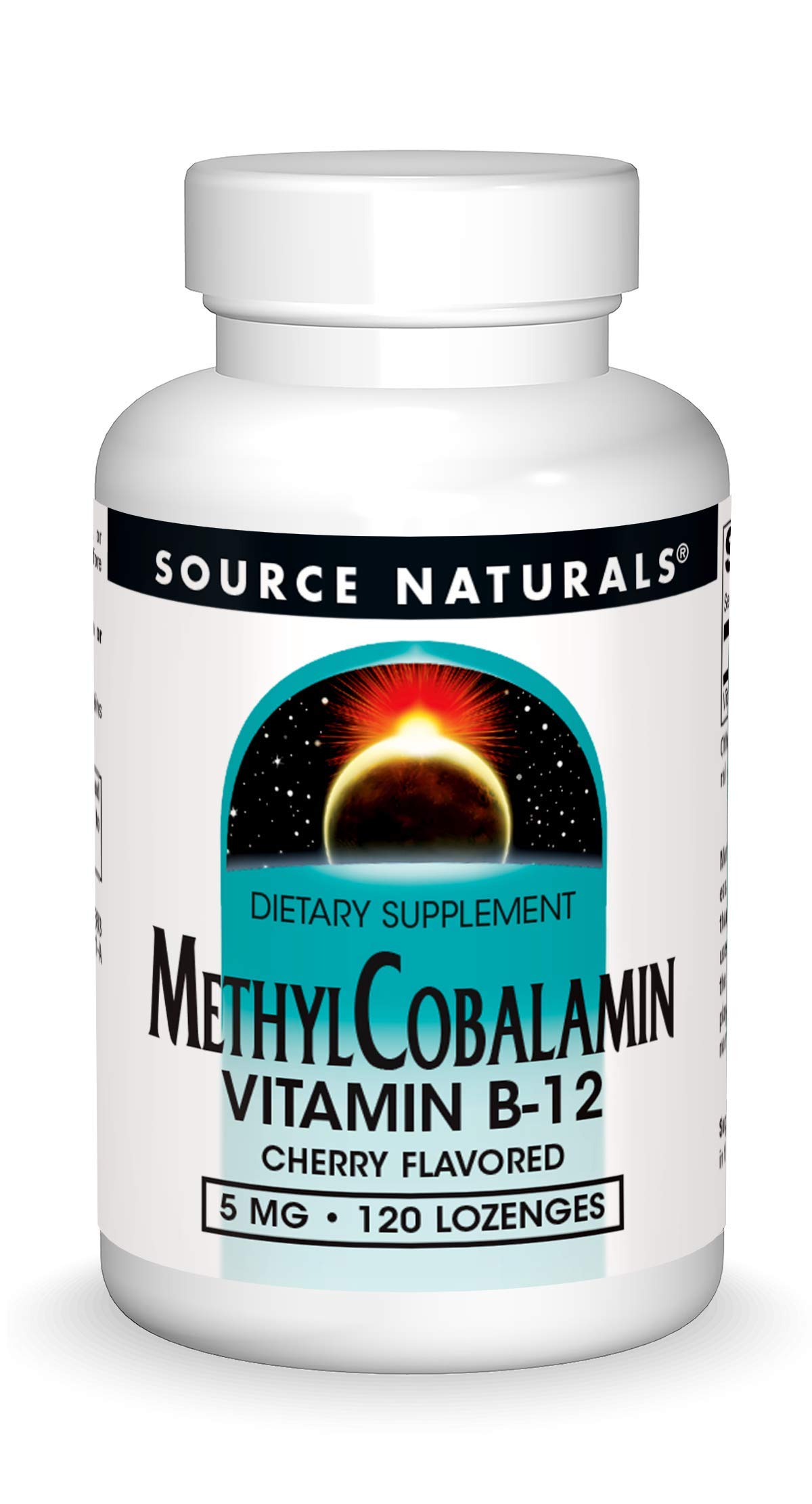 Source Naturals Methylcobalamin Vitamin B-12 5mg Cherry Flavored - 120 Lozenges