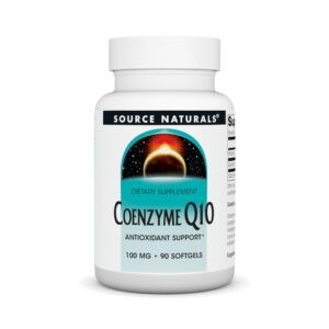 source naturals coenzyme q10 antioxidant support 100 mg for heart, brain, immunity, & liver support - 90 softgels