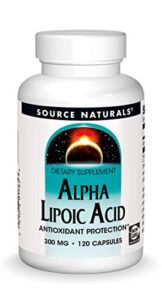 source naturals alpha lipoic acid 300 mg supports healthy sugar metabolism, liver function & energy generation - 120 capsules