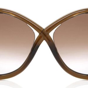 Tom Ford Sunglasses - Whitney / Frame: Transparent Dark Brown/Rose Gold Metal Lens: Brown Gradient