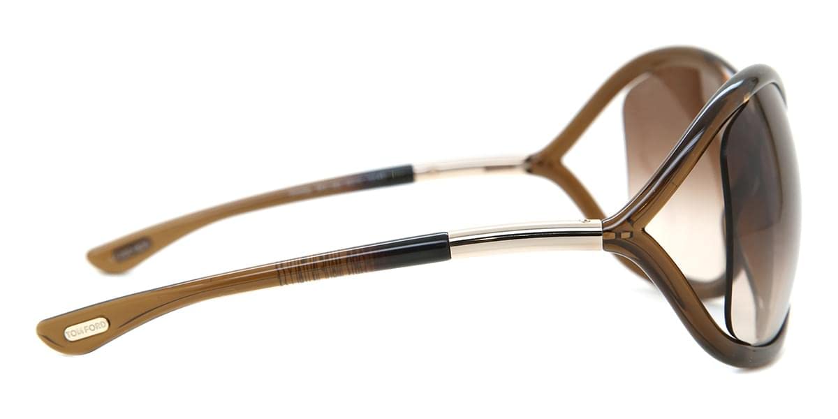 Tom Ford Sunglasses - Whitney / Frame: Transparent Dark Brown/Rose Gold Metal Lens: Brown Gradient