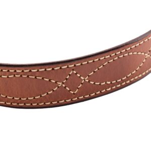 Bianchi B12 Fancy Stitched Belt, 1.5" Width, Tan Finish, Brass Buckle, SZ34