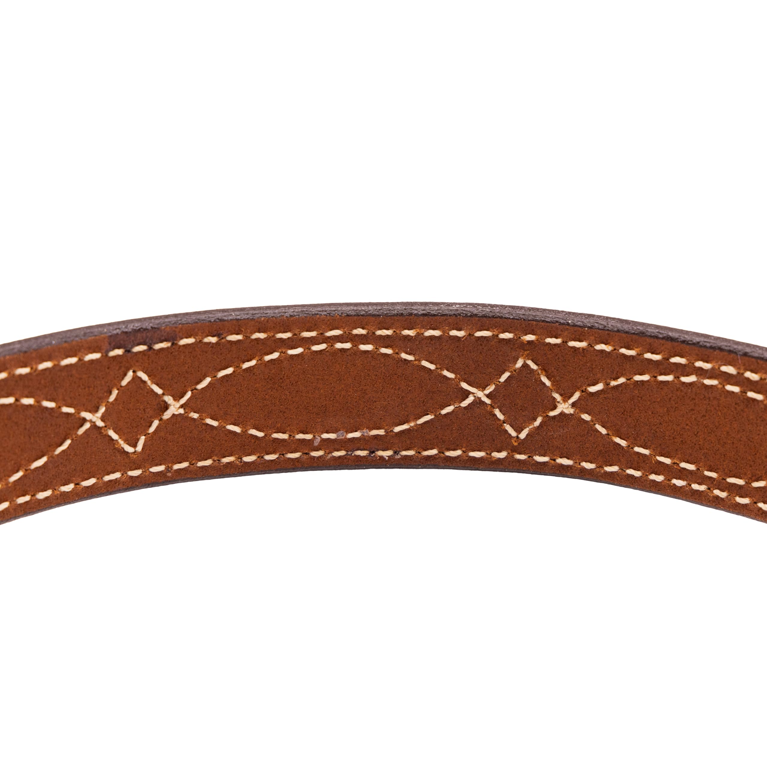 Bianchi B12 Fancy Stitched Belt, 1.5" Width, Tan Finish, Brass Buckle, SZ34