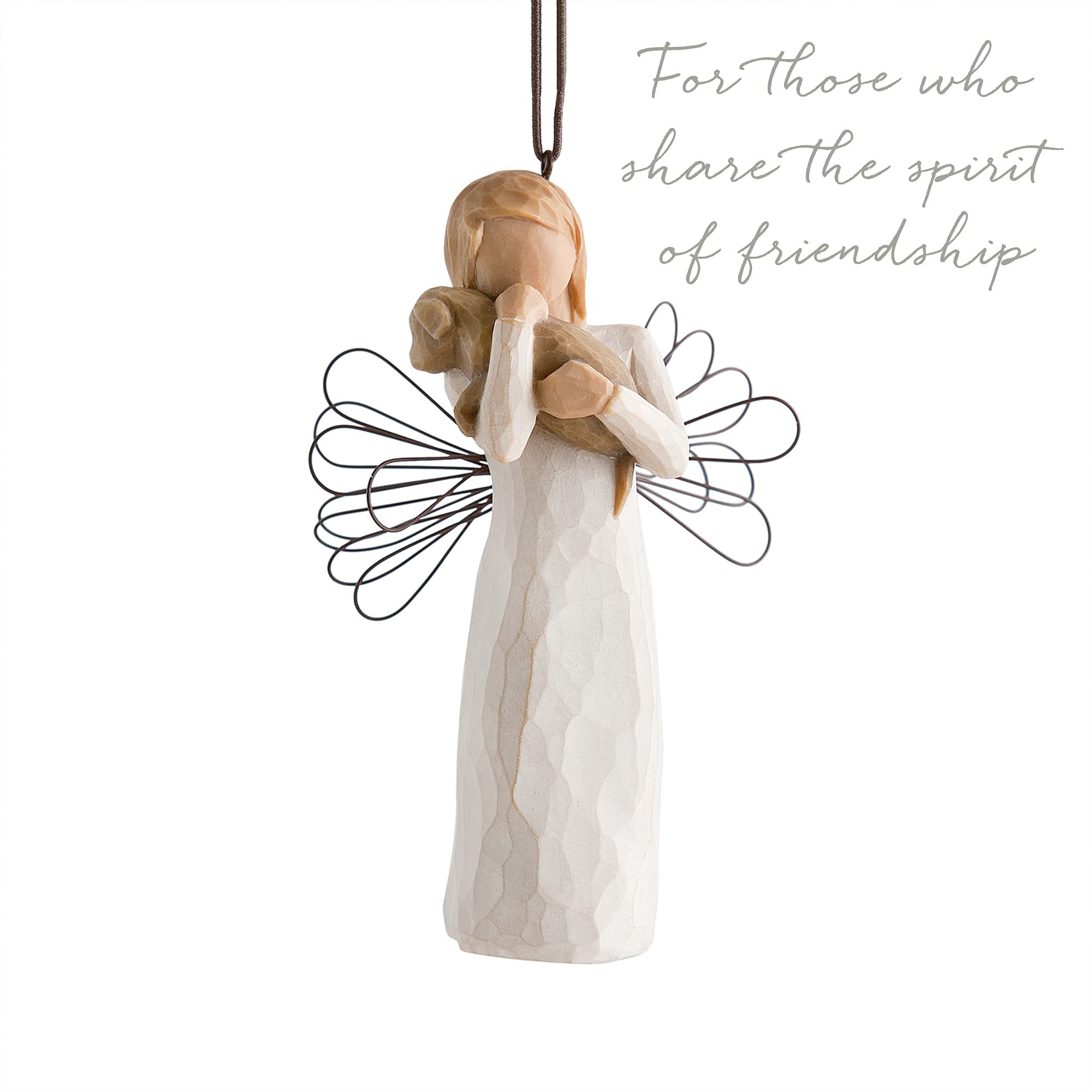 Willow Tree Angel of Friendship Ornament, sculpted hand-painted figure