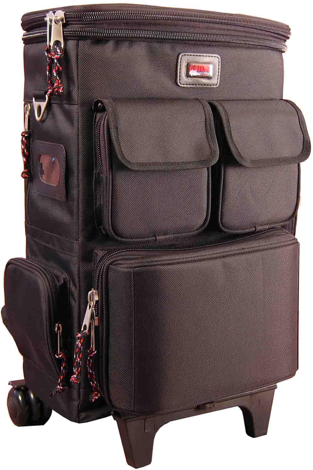 Gator Cases Lightweight Rolling Backpack Case with Pull Handle; Fits 25-Note Micro Controllers and Laptop (GK-LT25W),Black