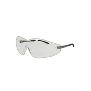 mcr safety s2110 blackjack safety glasses with chrome temple and polycarbonate scratch-resistant lens, standard, clear