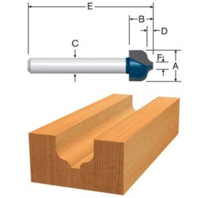 bosch 85462m 1/2-inch diameter 3/8-inch cut carbide tipped ogee router bit 1/4-inch shank