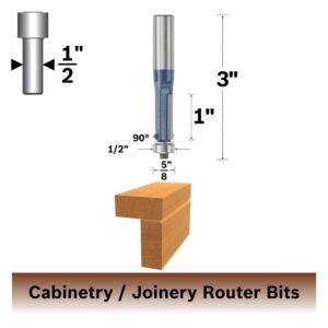 BOSCH 85647M 1/2 In. x 1 In. Carbide Tipped Flush Trim V-Groove Bit